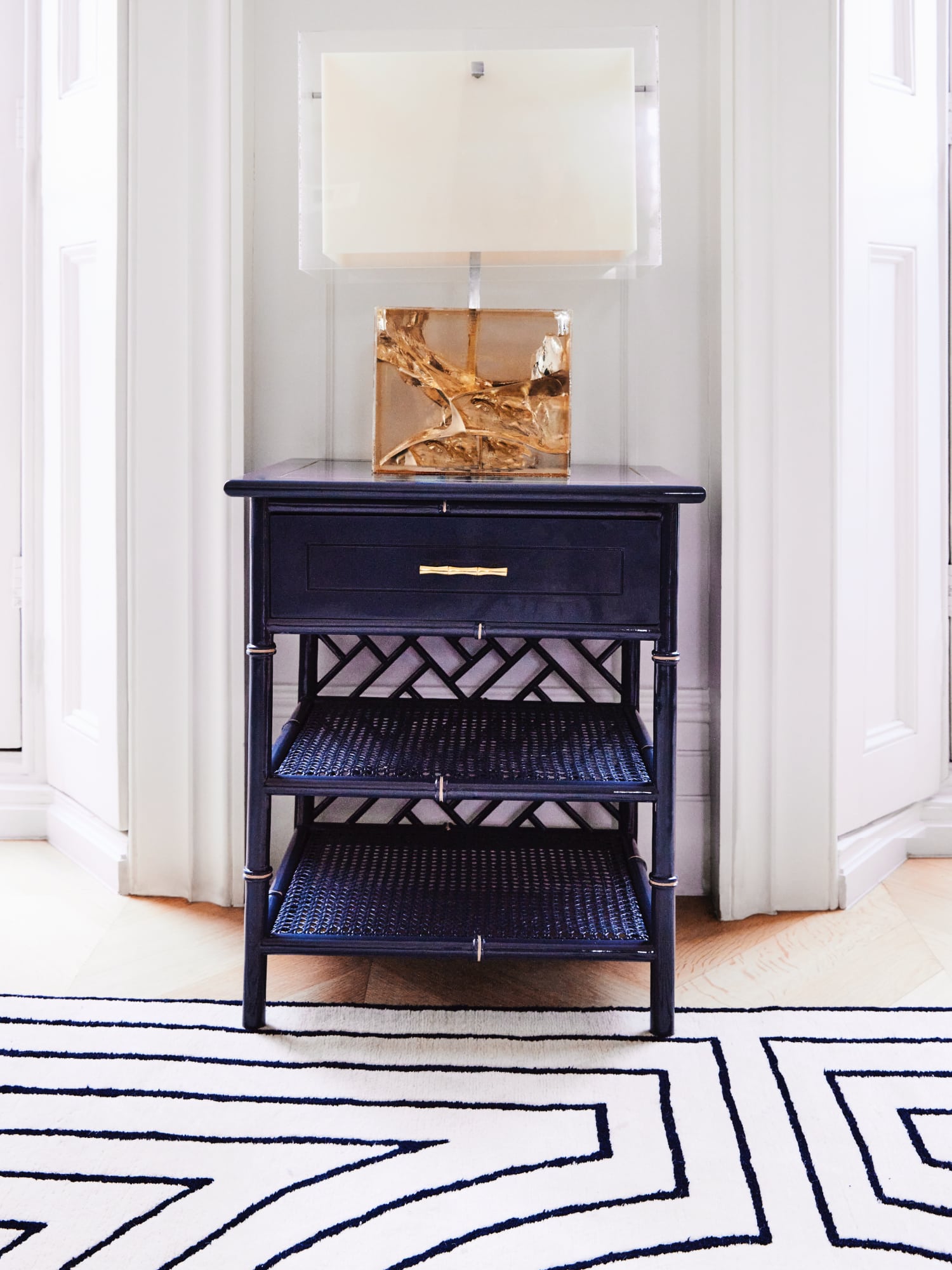 Trellis Bedside Table - Double Shelf – Charles Orchard